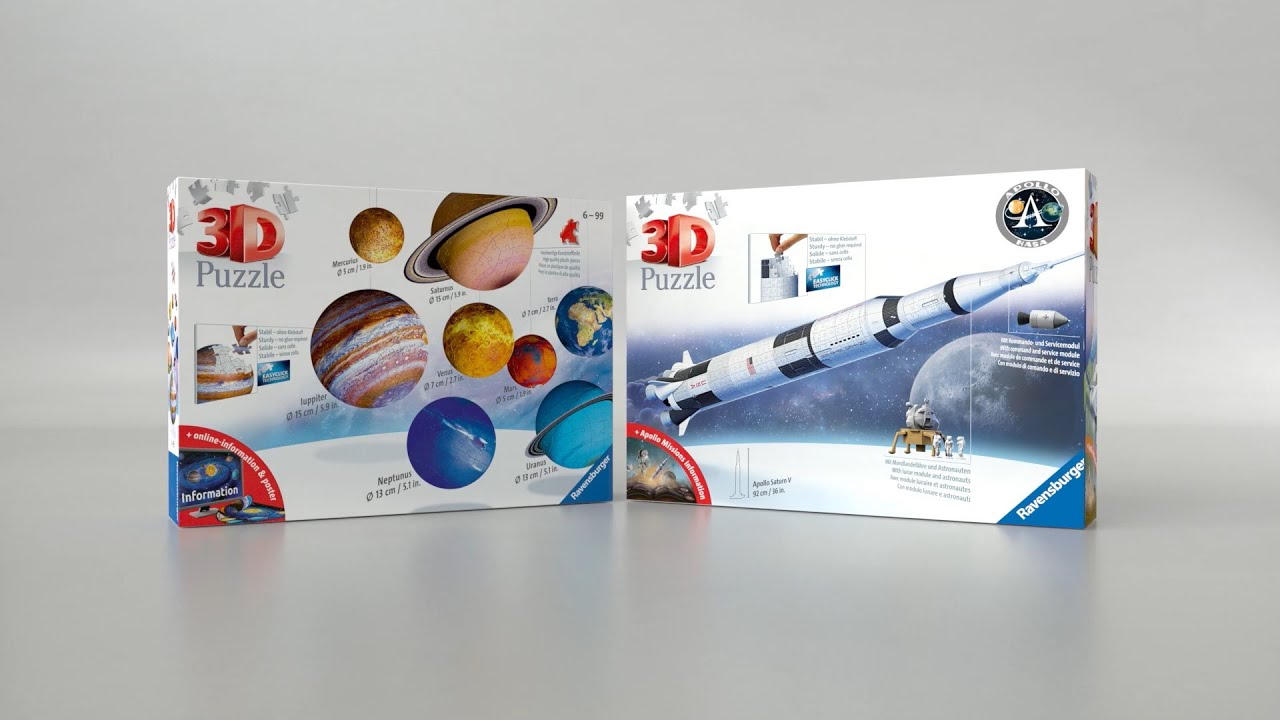 Ravensburger 3D Puzzle Apollo Saturn V 10s - YouTube