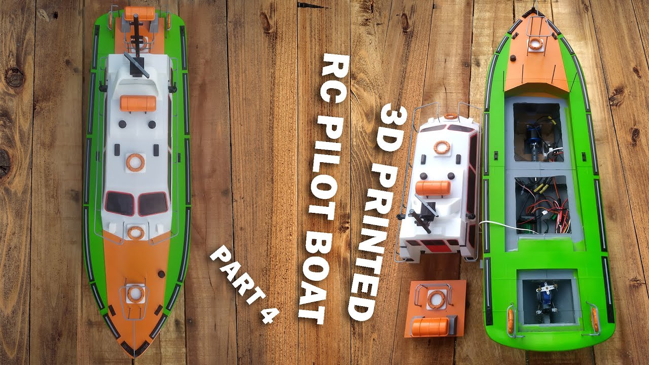 3D Printed RC Pilot boat | Part 4 first test - YouTube