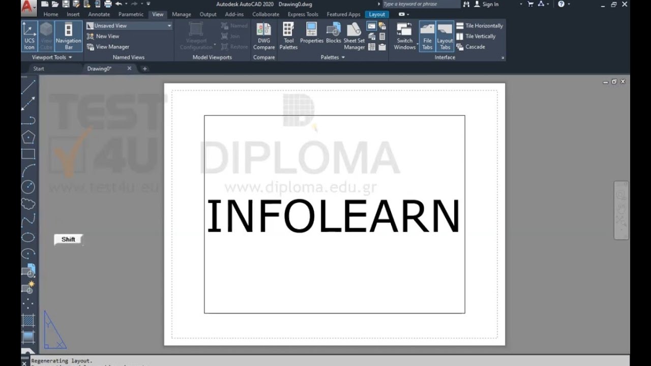 Rename the Layout1 layout to Infolearn. Save the drawing. - YouTube