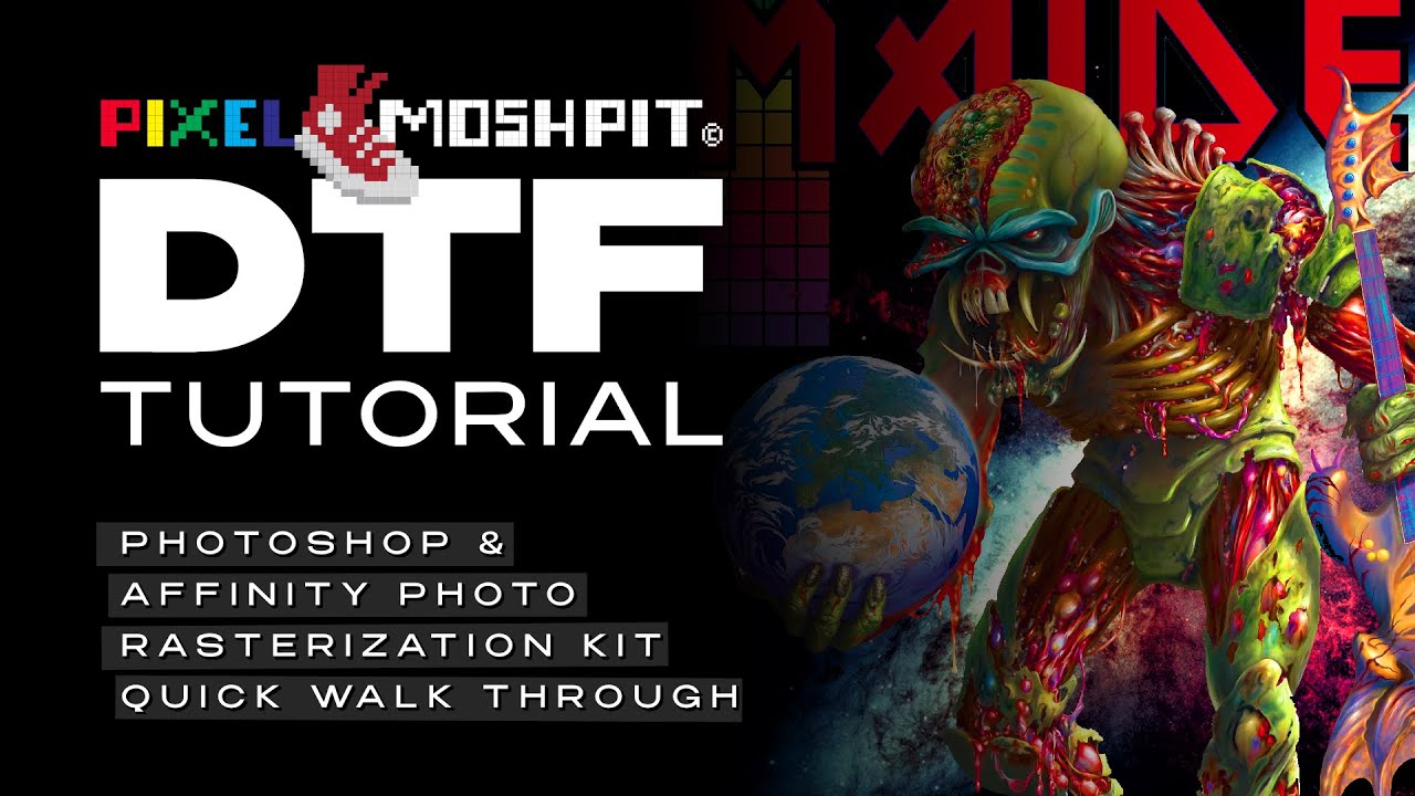 Pixel Moshpit - Iron Maiden DTF Rasterization Kit Tutorial - YouTube