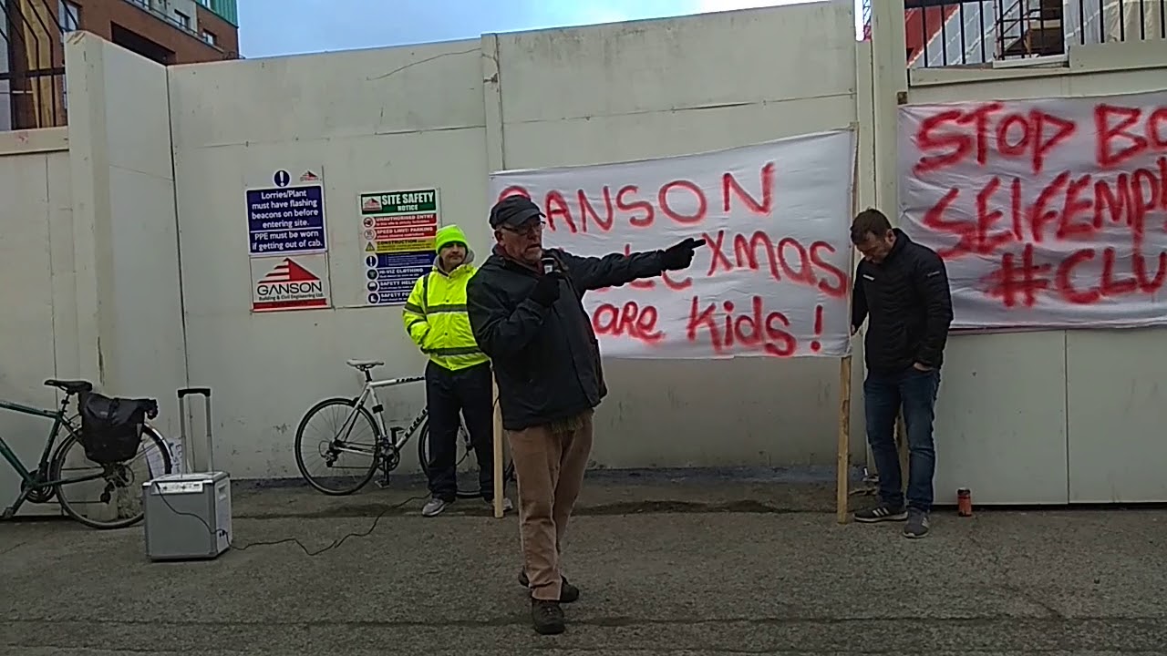 Fergus Whelan speaks at the Ganson 10 Lockout at Mary's Mansions on the ...