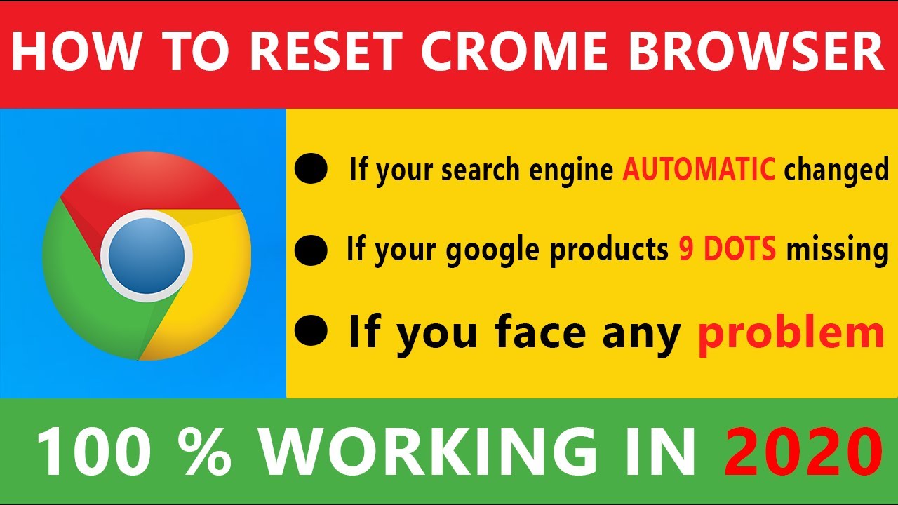 How to reset crome browser || reset google crome || crome setting to ...