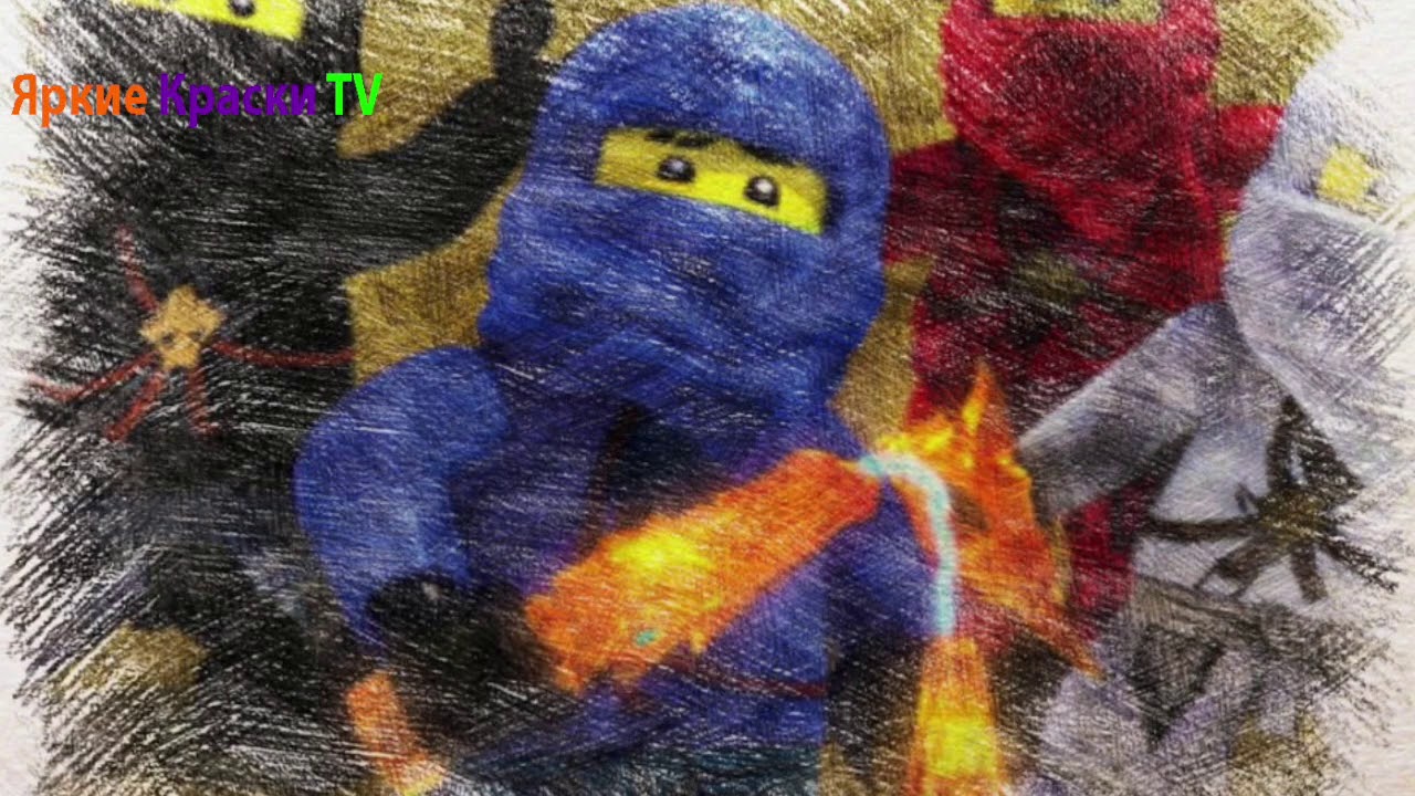 The LEGO Ninjago Cartoon Characters Color Drawings Video For Kids - YouTube