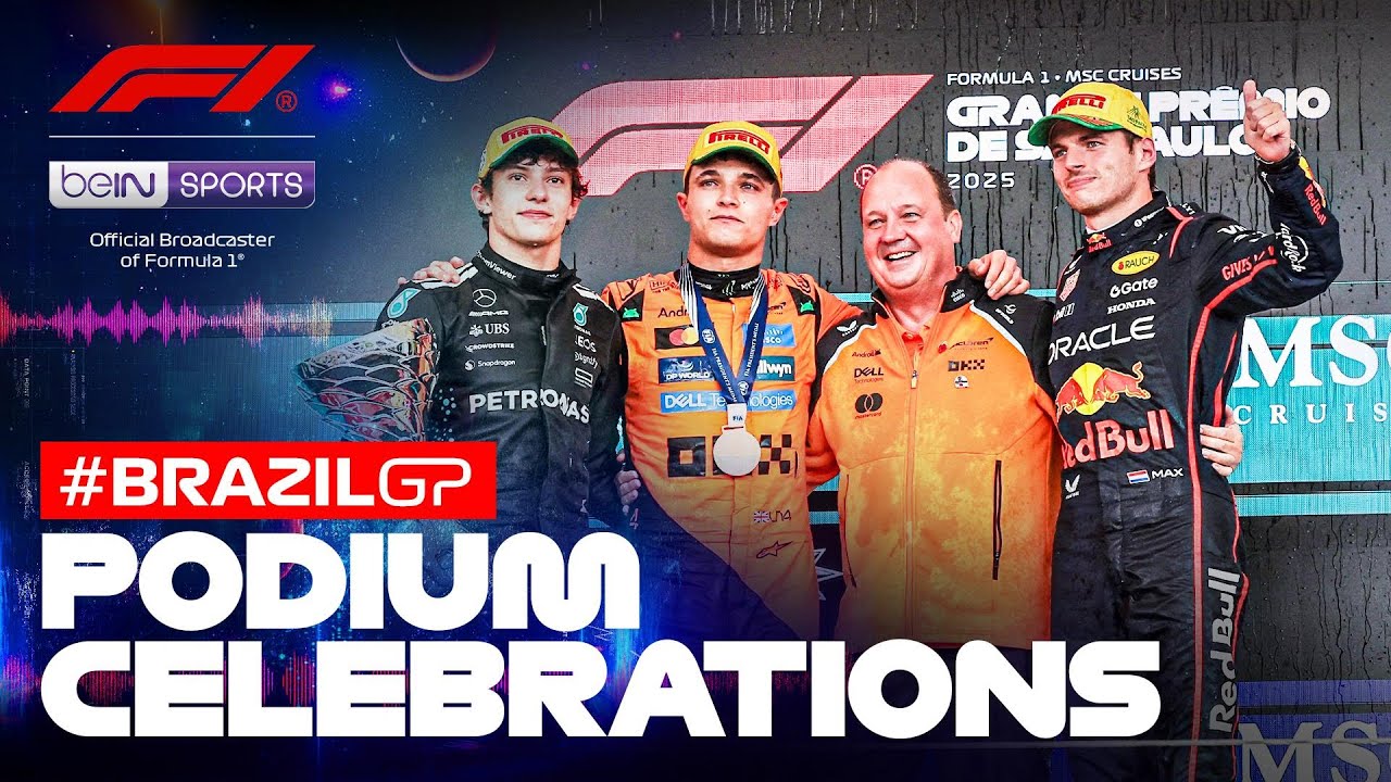 Podium Celebrations | Formula 1 Sao Paulo Grand Prix 2025 - YouTube