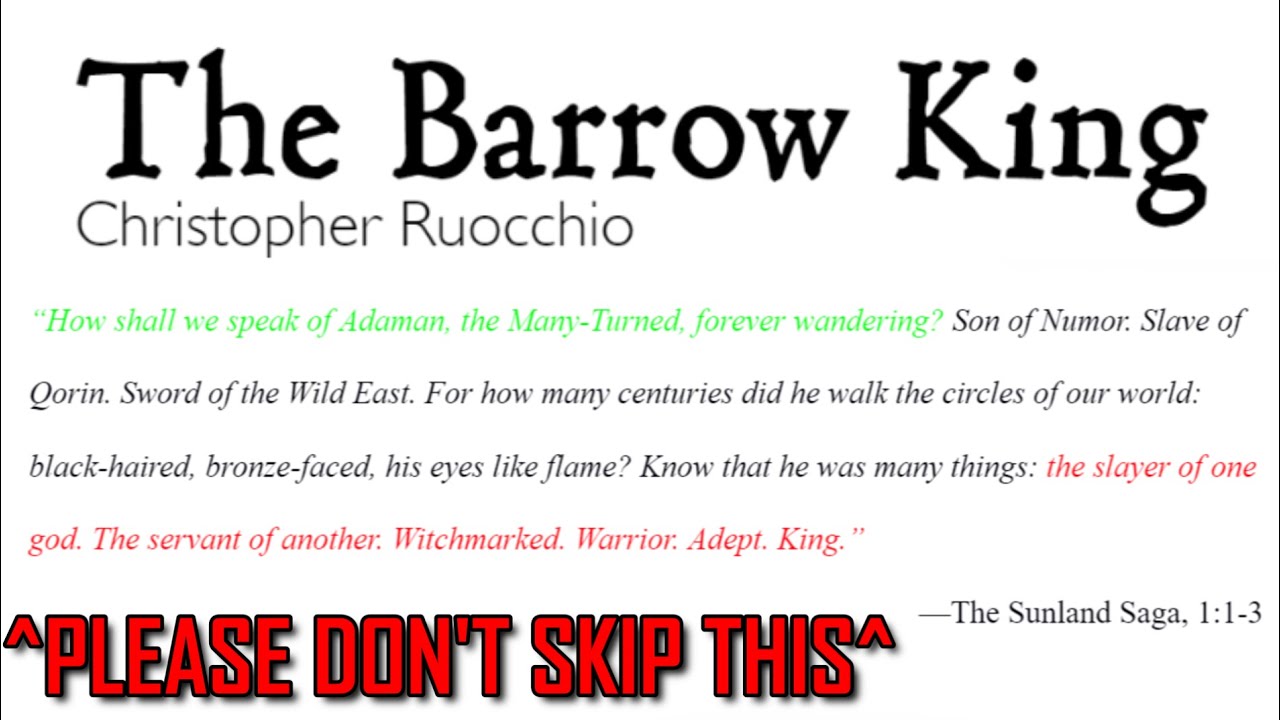 INTRODUCING: The Barrow King by Christopher Ruocchio | The Book Binge ...