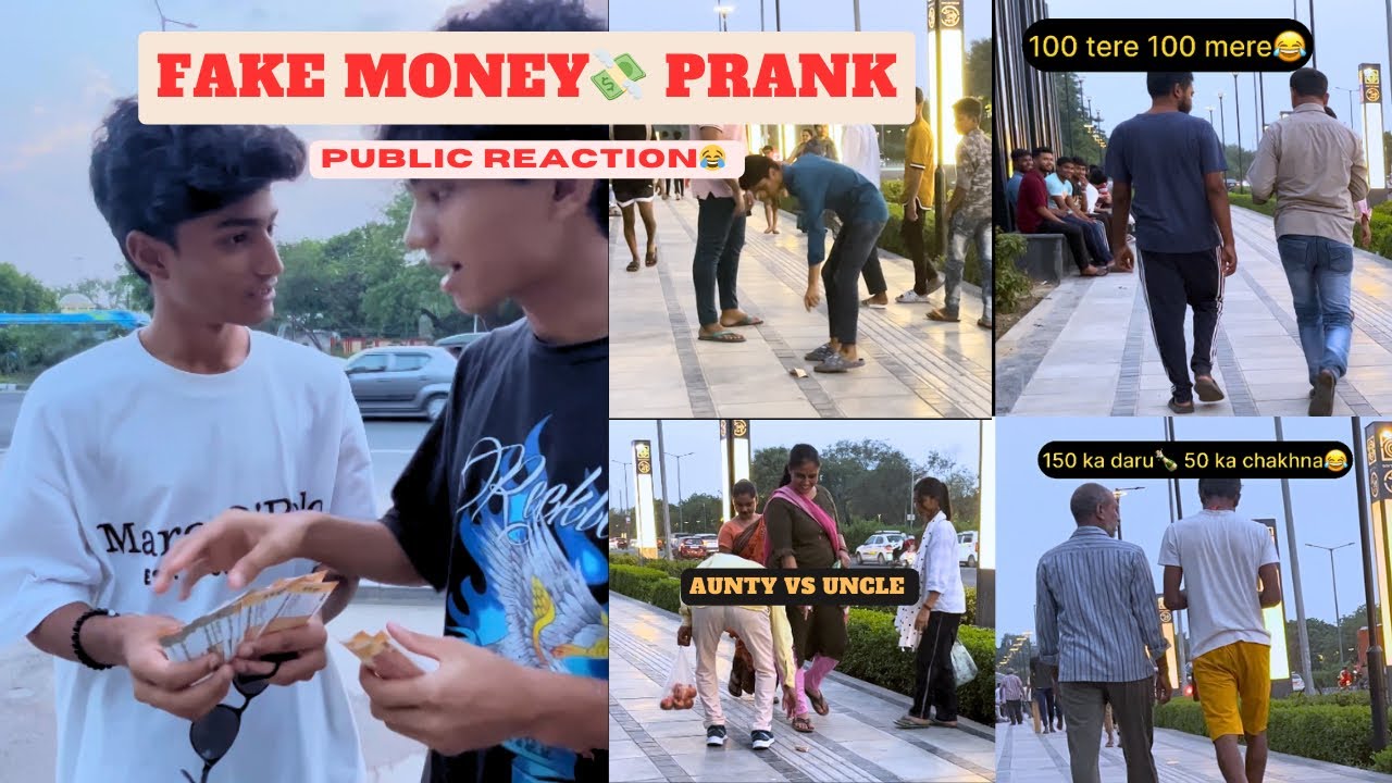 Fake money prank in public 💸😂 || funny reactions - YouTube