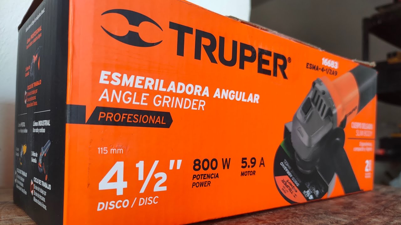 Esmeriladora angular Truper Profesional ESMA-4-1/2A9 de 60 Hz naranja ...