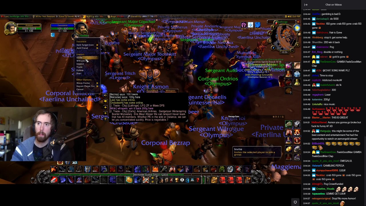 ASMONGOLD GAMBLING WITH DEATH ROLLS IN CLASSIC WOW - YouTube
