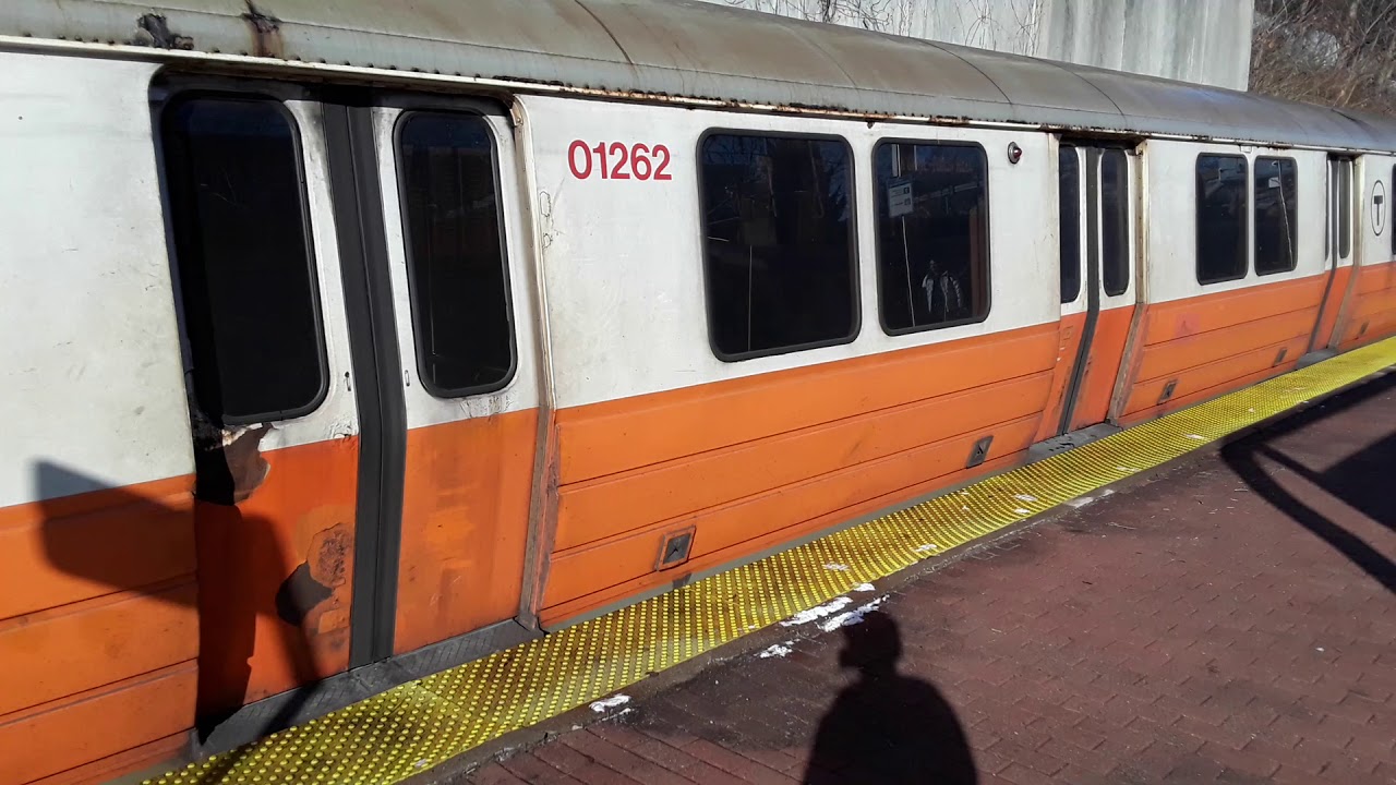 Boston MBTA Orange Line train departing Green Street Station ( Dec 23 ...