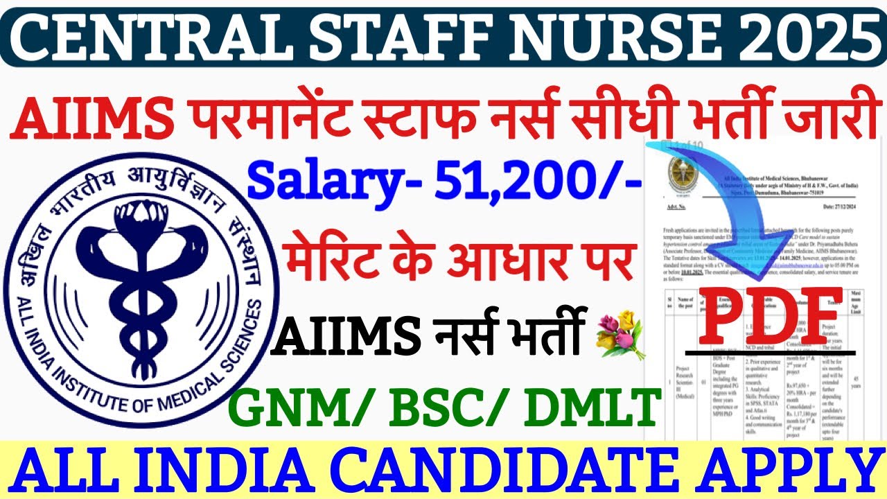 AIIMS Staff Nurse Recruitment 2025💐Aiims Nursing Vacancy 2025💐Nursing ...