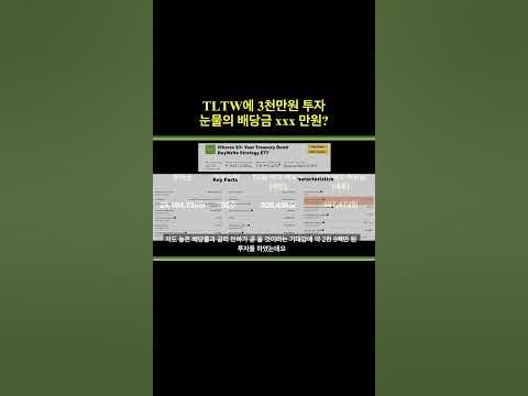 #경제적자유 |TLTW에 3천만원 투자하면 배당금 얼마 받을까? | 눈물의 배당금 xxx 만원 #tltw - YouTube