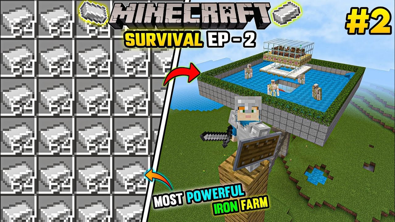 I Made The Most Powerful *IRON FARM* In Mcpe 1.19 🔥 || HINDI ...