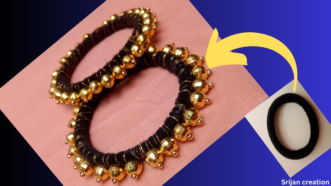 DIY HANDMADE BLACK COLOUR BANGLES 😱 USE OLD BANGLES & RUBBER BAND 😍 DIY ...
