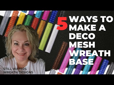 5 WAYS TO MAKE A DECO MESH WREATH BASE | How To Make A Wreath - Step By ...