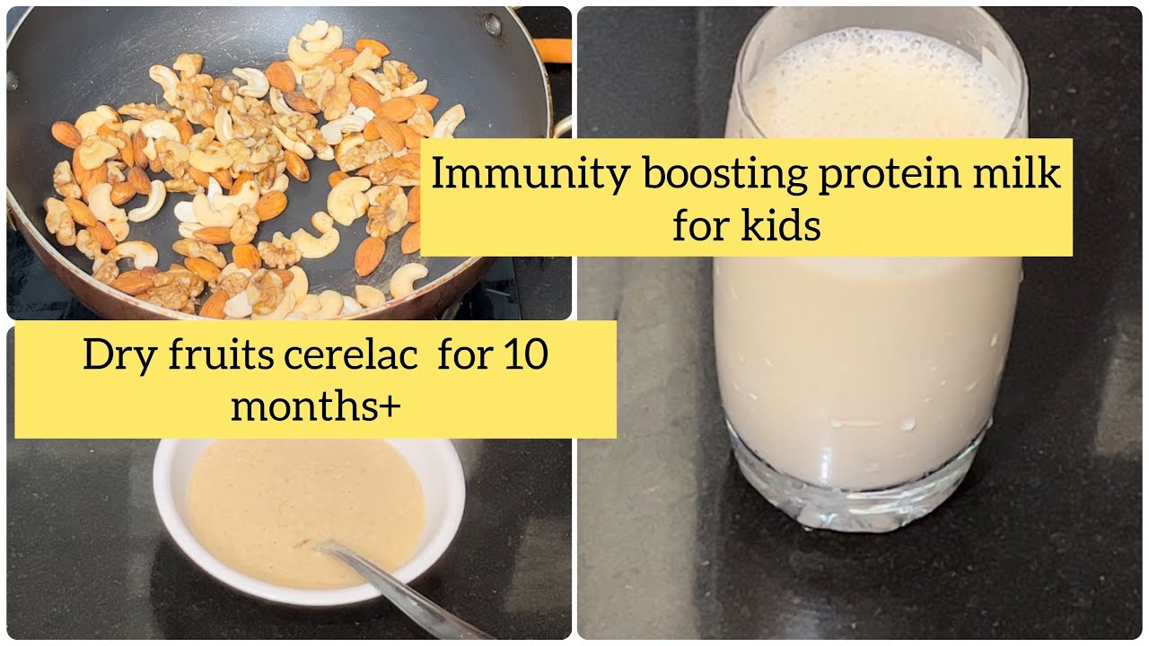 Healthy and immunity boosting protien milk for kids and dry fruits ...