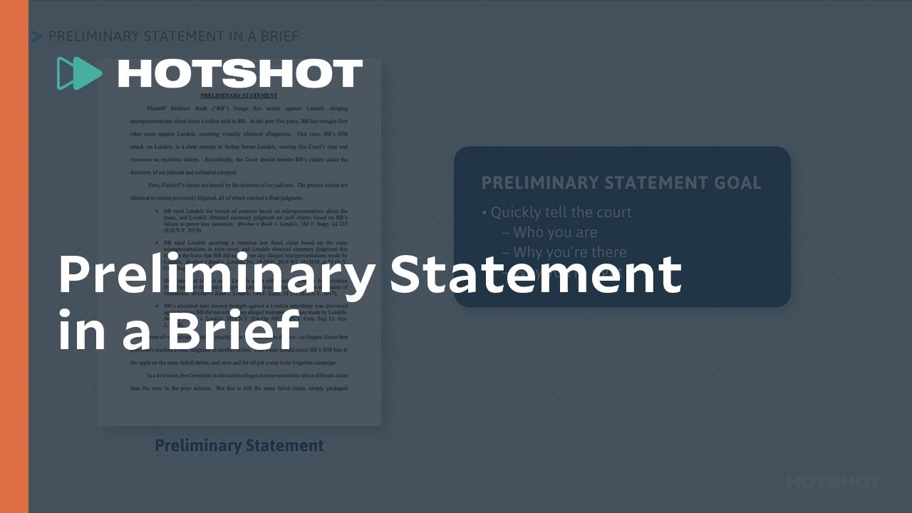 Preliminary Statements - YouTube