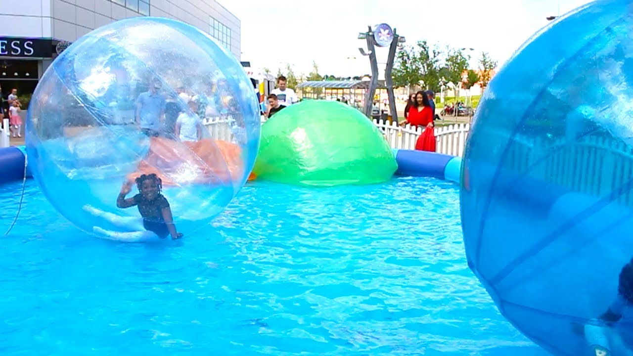 Giant WATER BALLS in a pool - Fun activities for Kids and Toddlers With ...