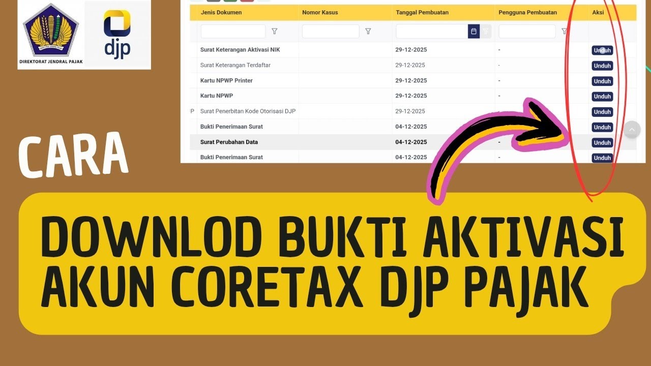 Cara Download Bukti Sudah Aktivasi Akun Coretax DJP Pajak - YouTube