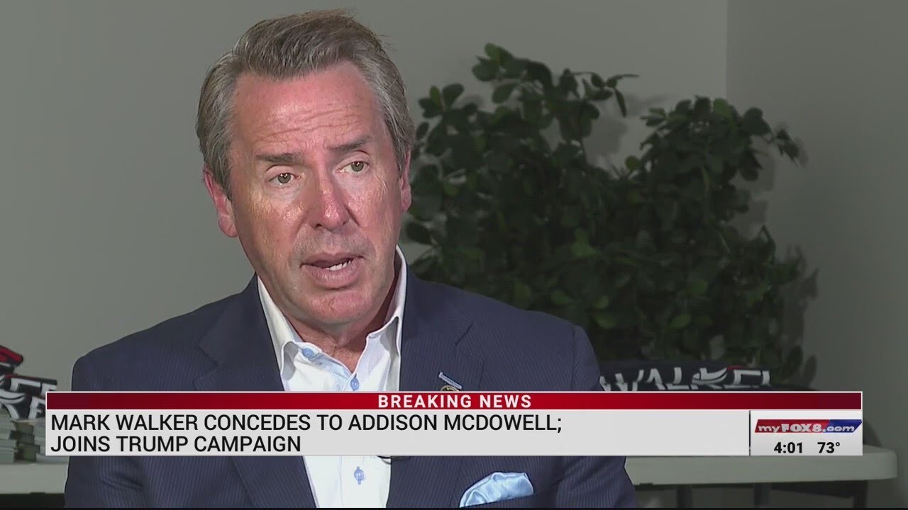 Mark Walker concedes to Addison McDowell, joins Trump campaign - YouTube