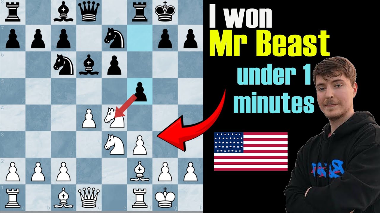 I beat Mr beast under 1 minutes : chess - YouTube