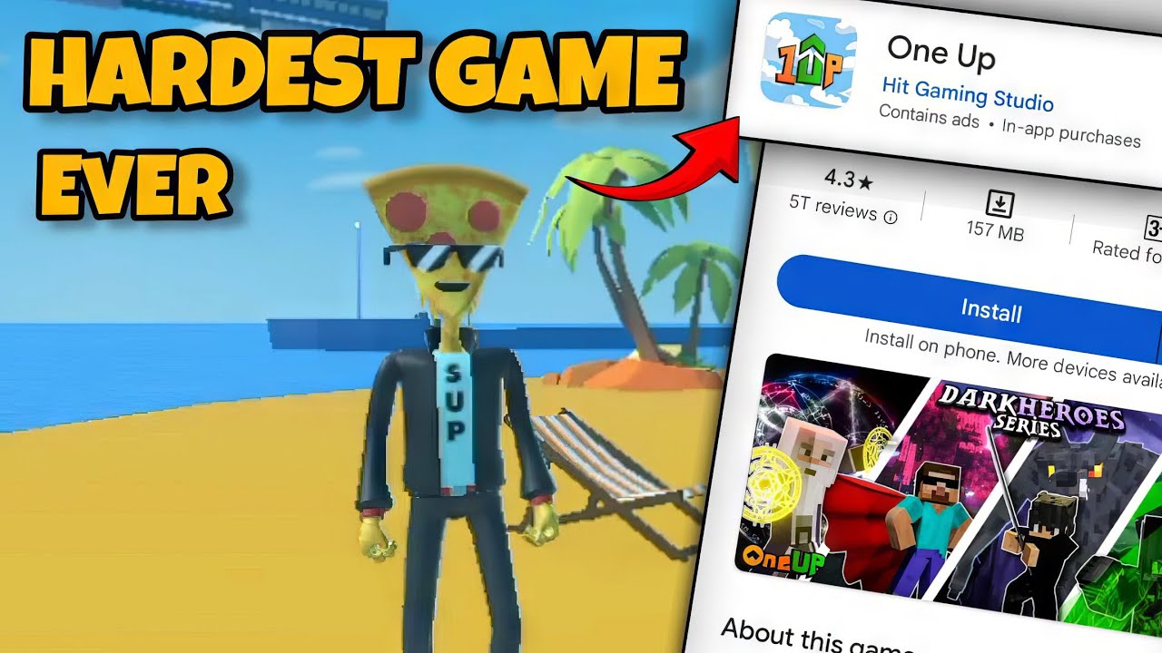 PLAYING HARDEST GAME EVER ONE UP 😜 - YouTube