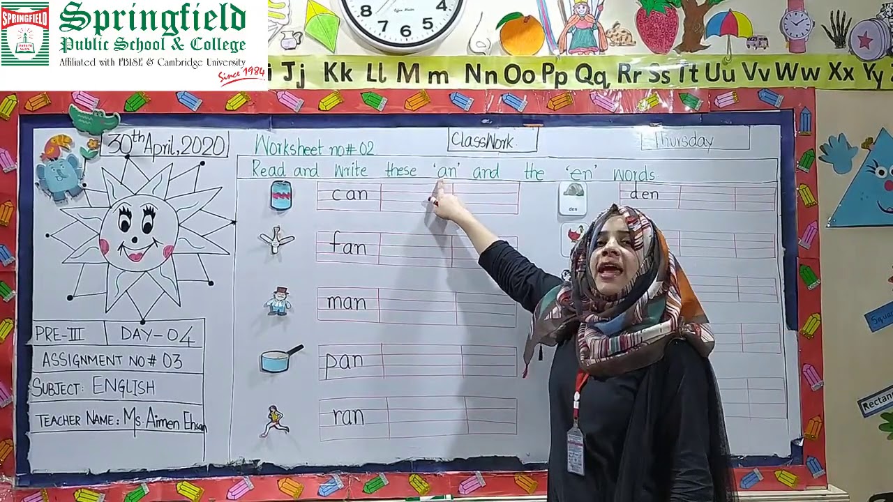 Preschool Level - 3: English Revision of 'an' and 'eh' words. - YouTube