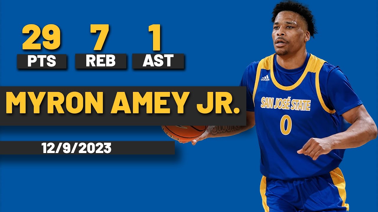 Myron Amey Jr San Jose State Spartans 29 PTS 7 REB 1 AST vs New Orleans ...