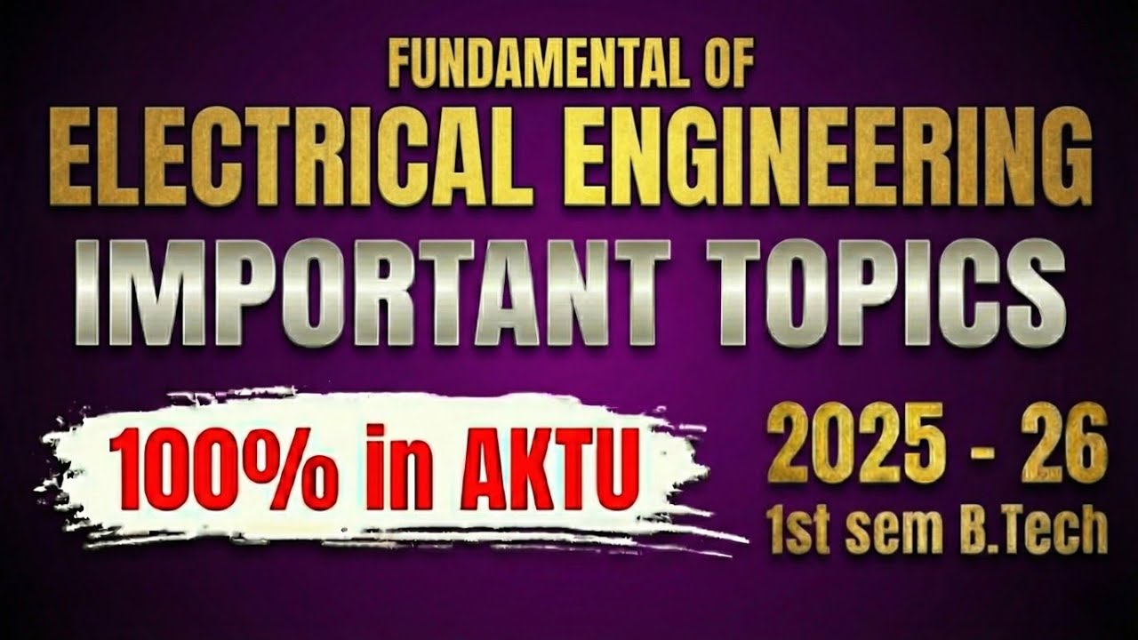 👉 Fundamentals of Electrical Engineering Important Questions🔥 | AKTU ...