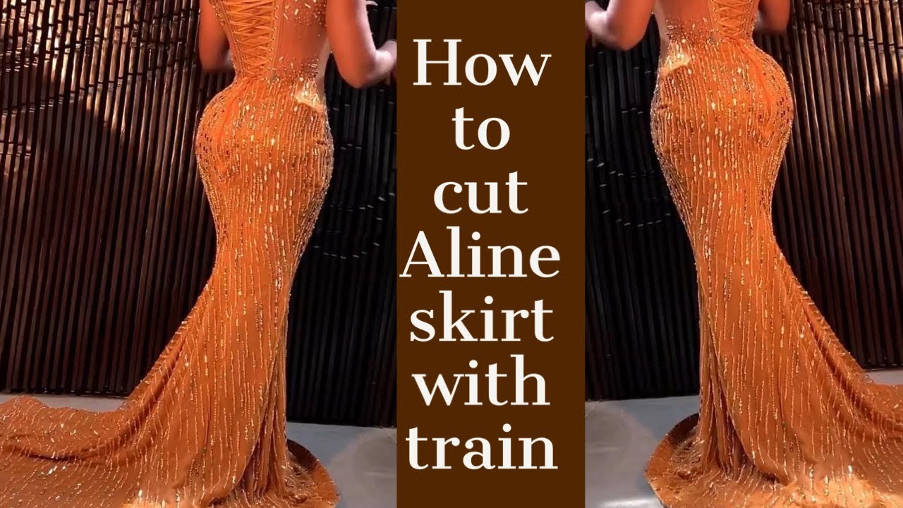 How to cut and sew an a A-line skirt with train/Beginner’s friendly ...