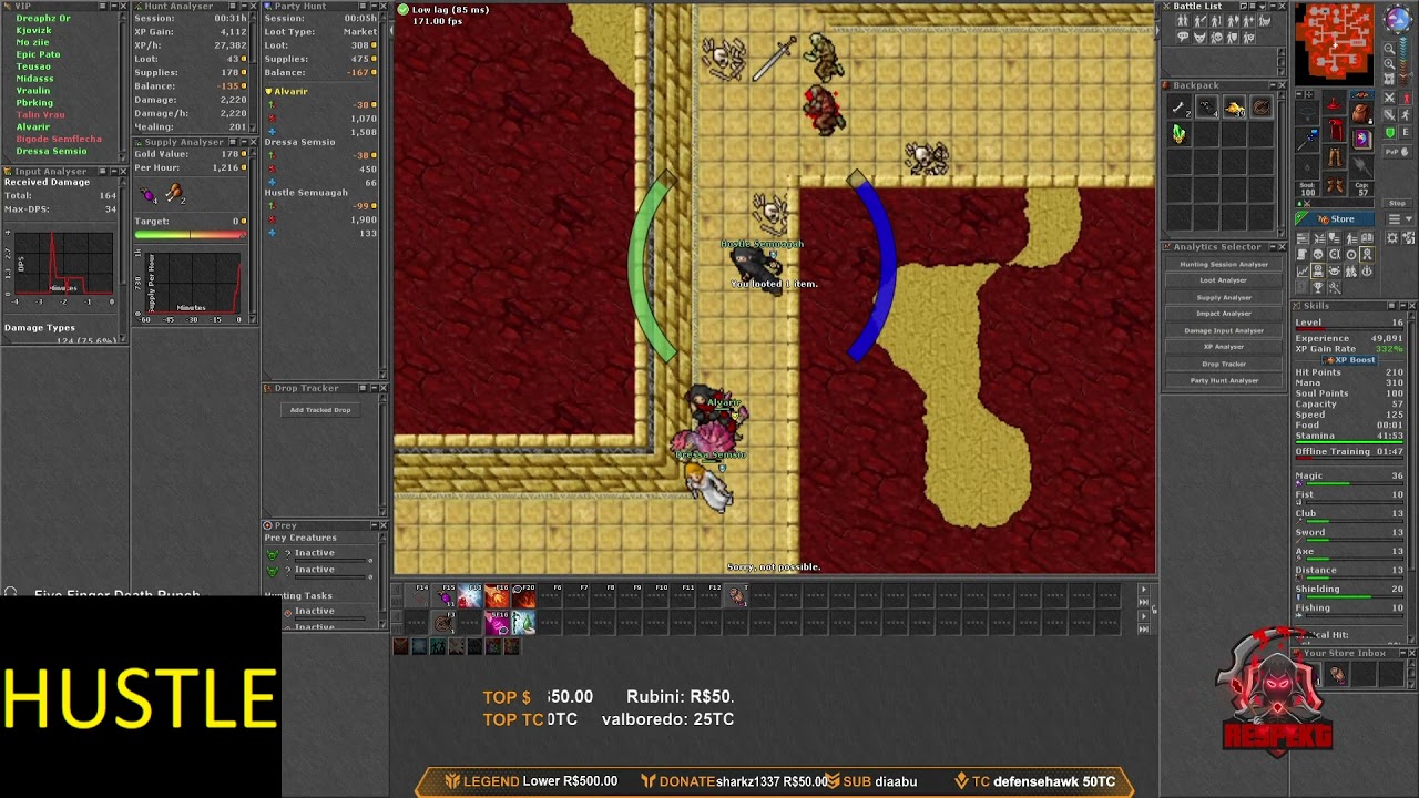 Tibia #378- HUNT Tumba level 15 a 30, Ankrahmun - (STREAMER HustleBR ...