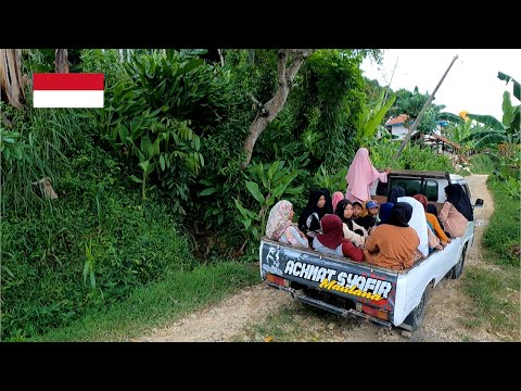 village life in indonesia, walking in a remote village under the mountain, Indonesia village