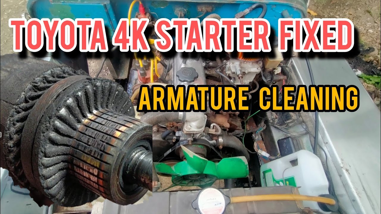 How to diagnose a FAULTY STARTER, repair and fixed, TOYOTA 4K, Carbon ...