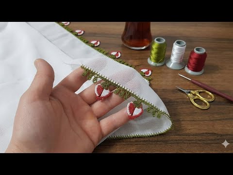 651 - Göz Dolduran Çeyizlik Gösterişli Tasarım Tığ Oyası Yapımı