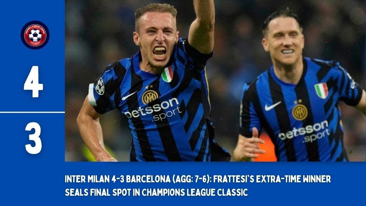Inter Milan 4-3 Barcelona Frattesi's Extra-Time Winner Seals Final Spot ...
