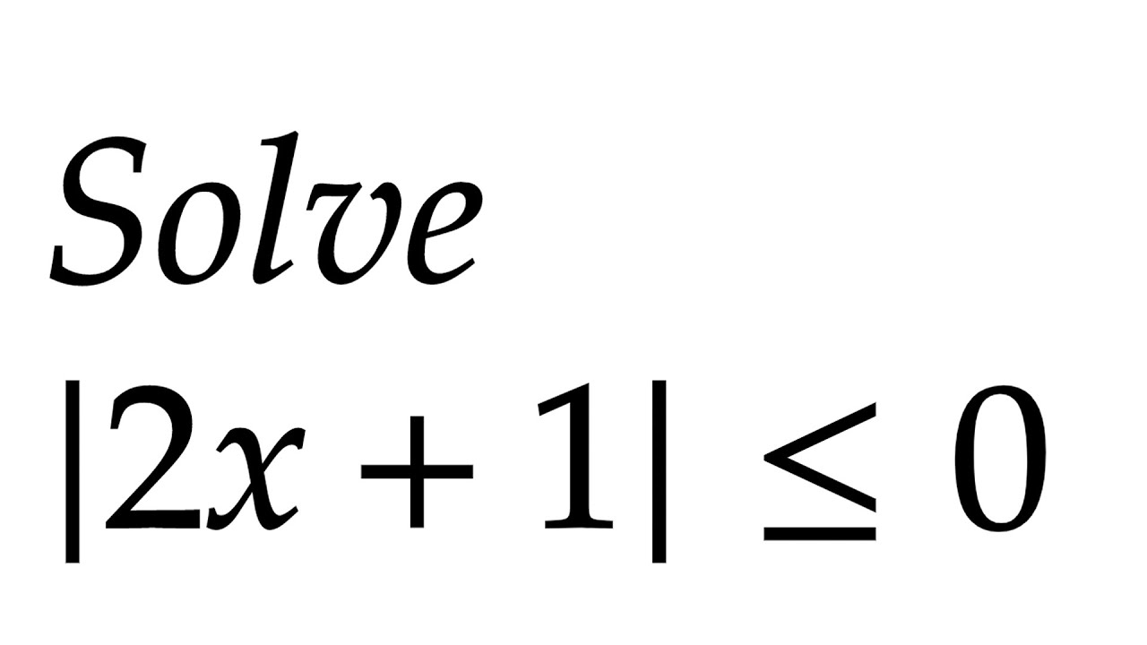 A special absolute value case problem - YouTube