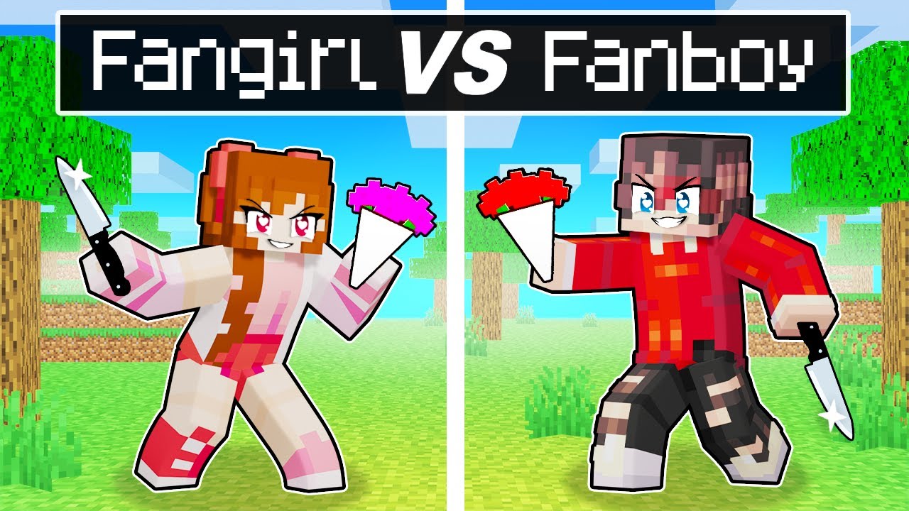 Crazy FAN GIRL VS Crazy FAN BOY in Minecraft! - YouTube
