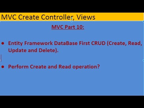 MVC Part 10 MVC Entity Framework Database First Perform CRUD (Create and Read Operation) - YouTube