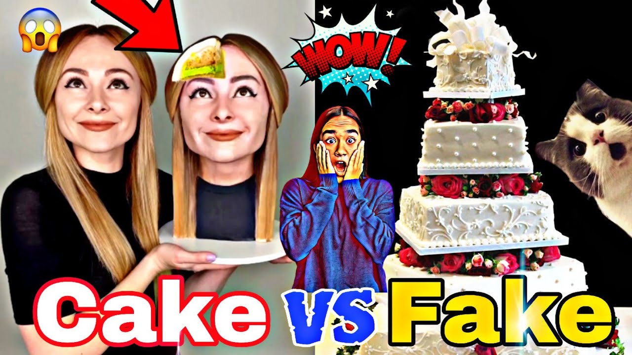 REAL vs FAKE CAKES !! *CUTTING SUPER REALISTC CAKES* | Let’s Play REAL ...