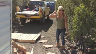 Homesteading and off grid living, our redneck deck made out of pallets!