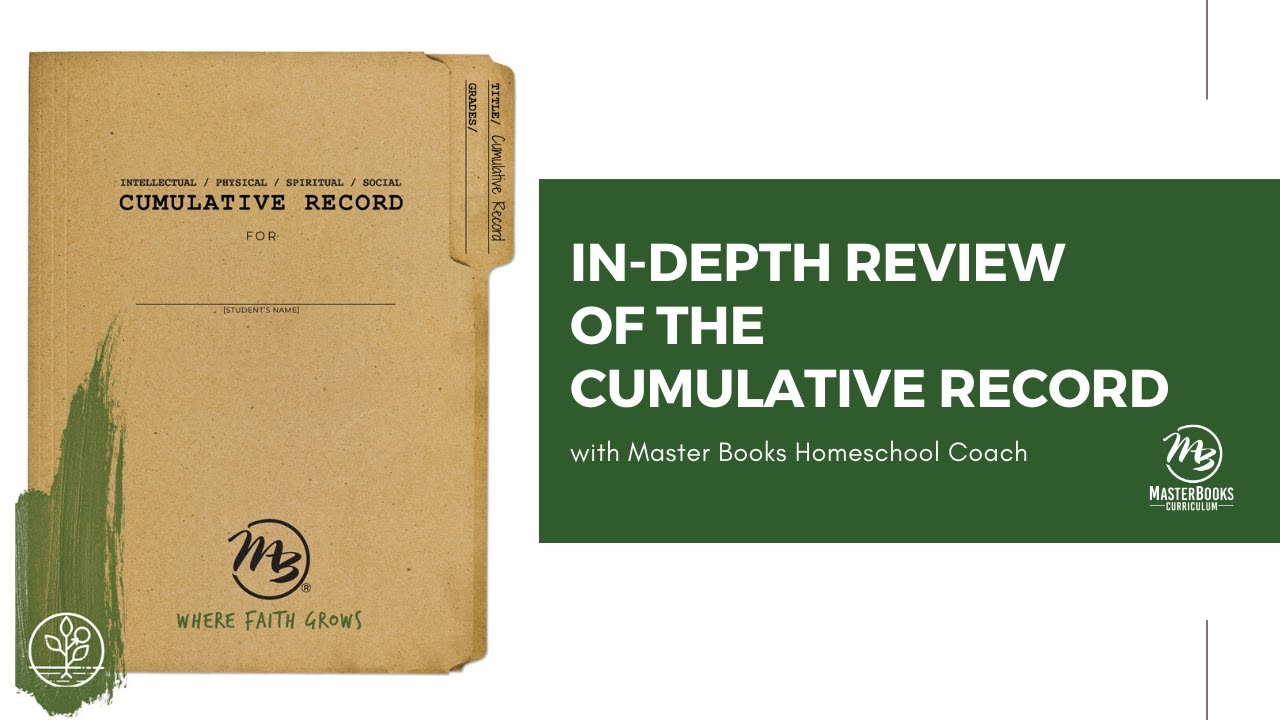 Inside the Cumulative Record: Master Books Homeschool Record Keeping ...