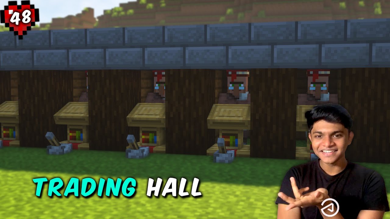 Building a Villager Trading Hall With 100 Villagers.. | MaxPlay - YouTube
