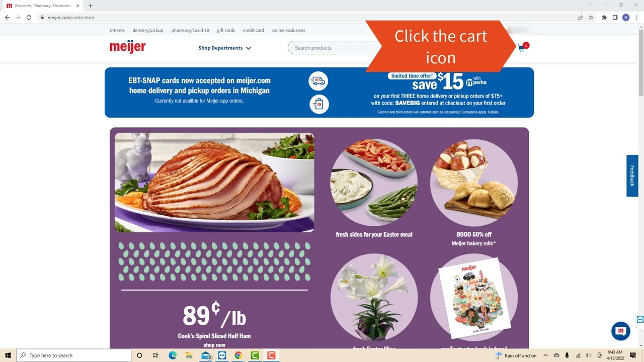 How to Remove an Item on Your Meijer Online Cart - YouTube