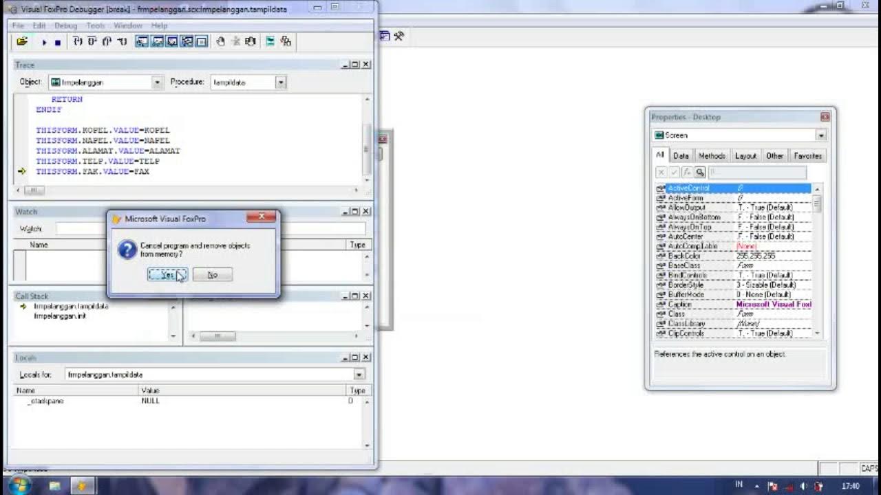 Visual Foxpro Debug Program Message Error Unknow Member Fak Part 1 - YouTube