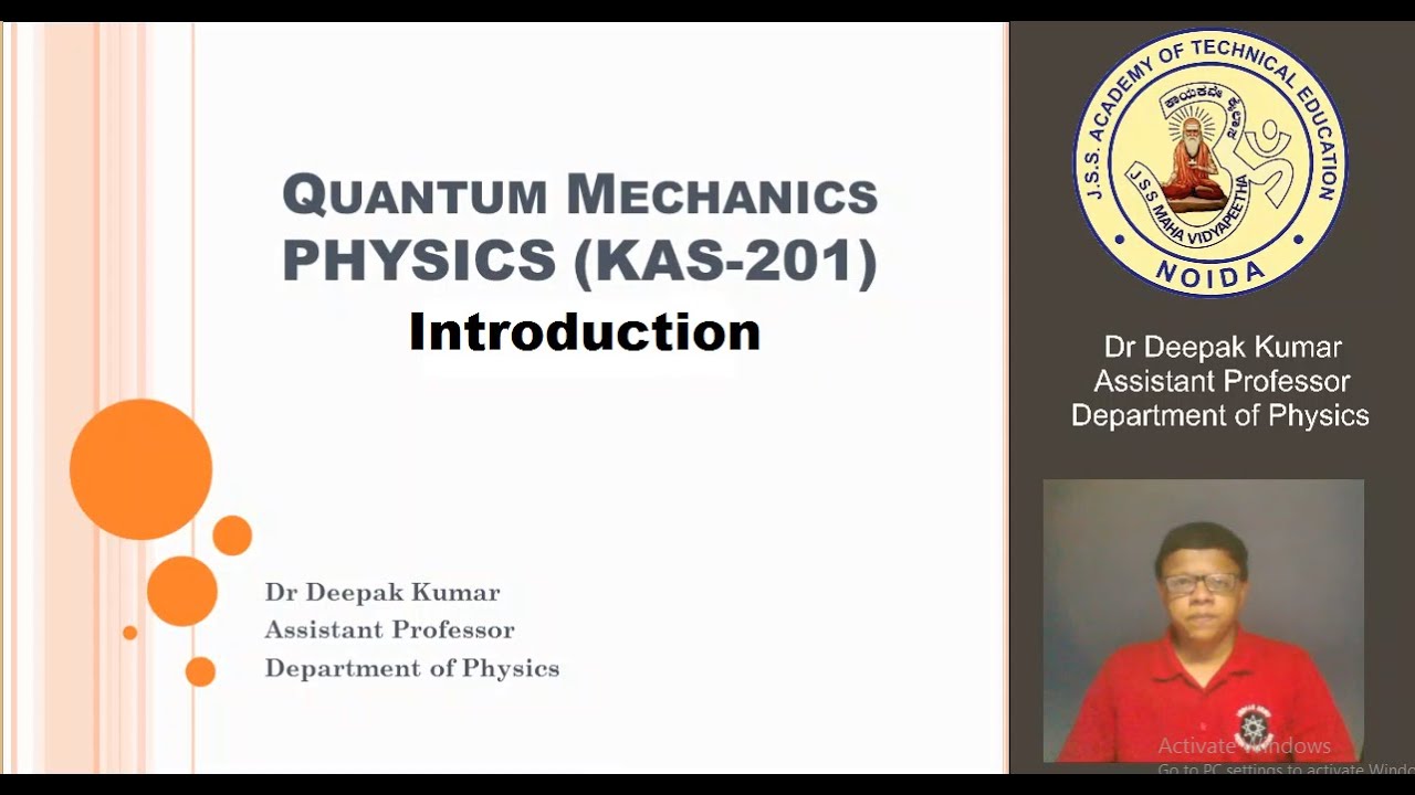 Introduction to Quantum Mechanics Live Course - YouTube
