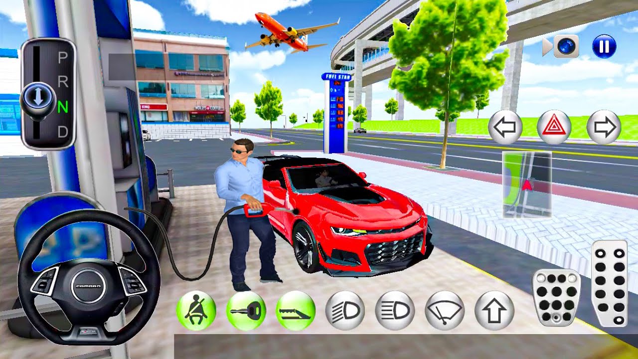3D Driving Class simulator - New model car gas station in red plan ...