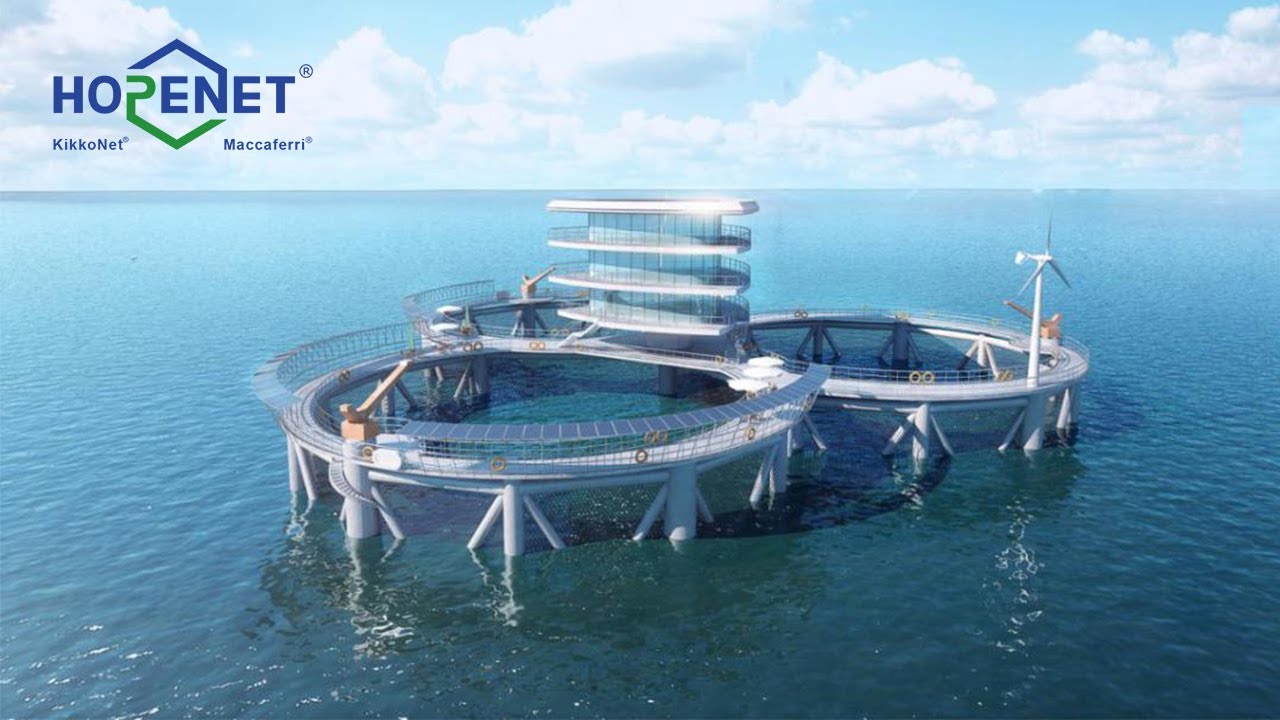 Aquaculture cage net (HOPENET—kikkonet—maccaferri)—genghai 1 - YouTube