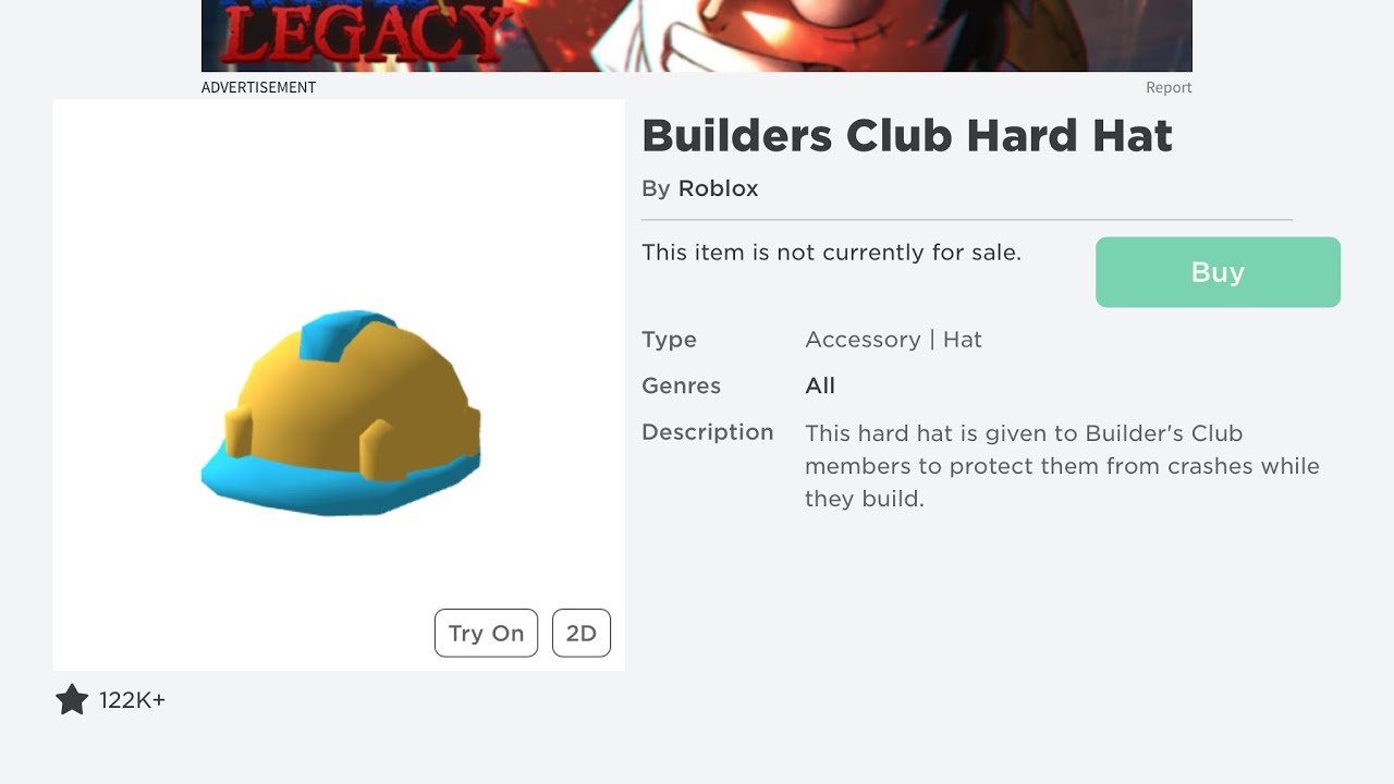 Will the builders club hard hat go limited? - YouTube