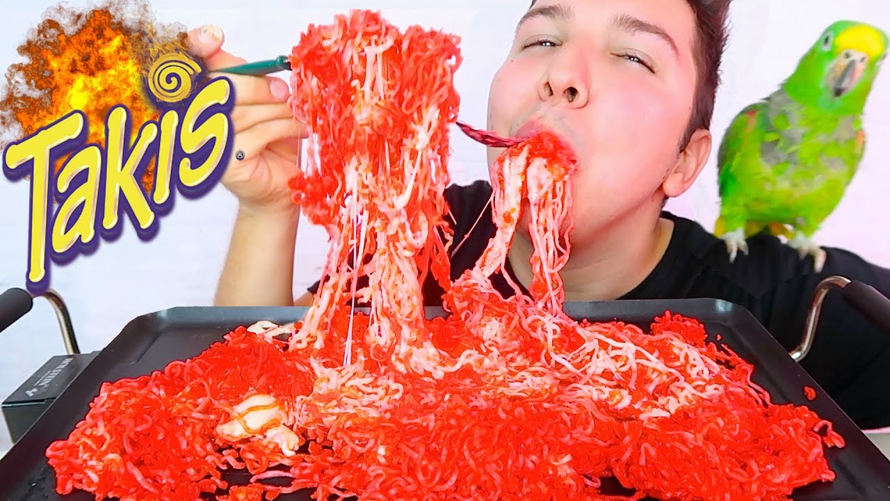 EXTREMELY CHEESY FIRE TAKIS NOODLES • Mukbang & Recipe - YouTube