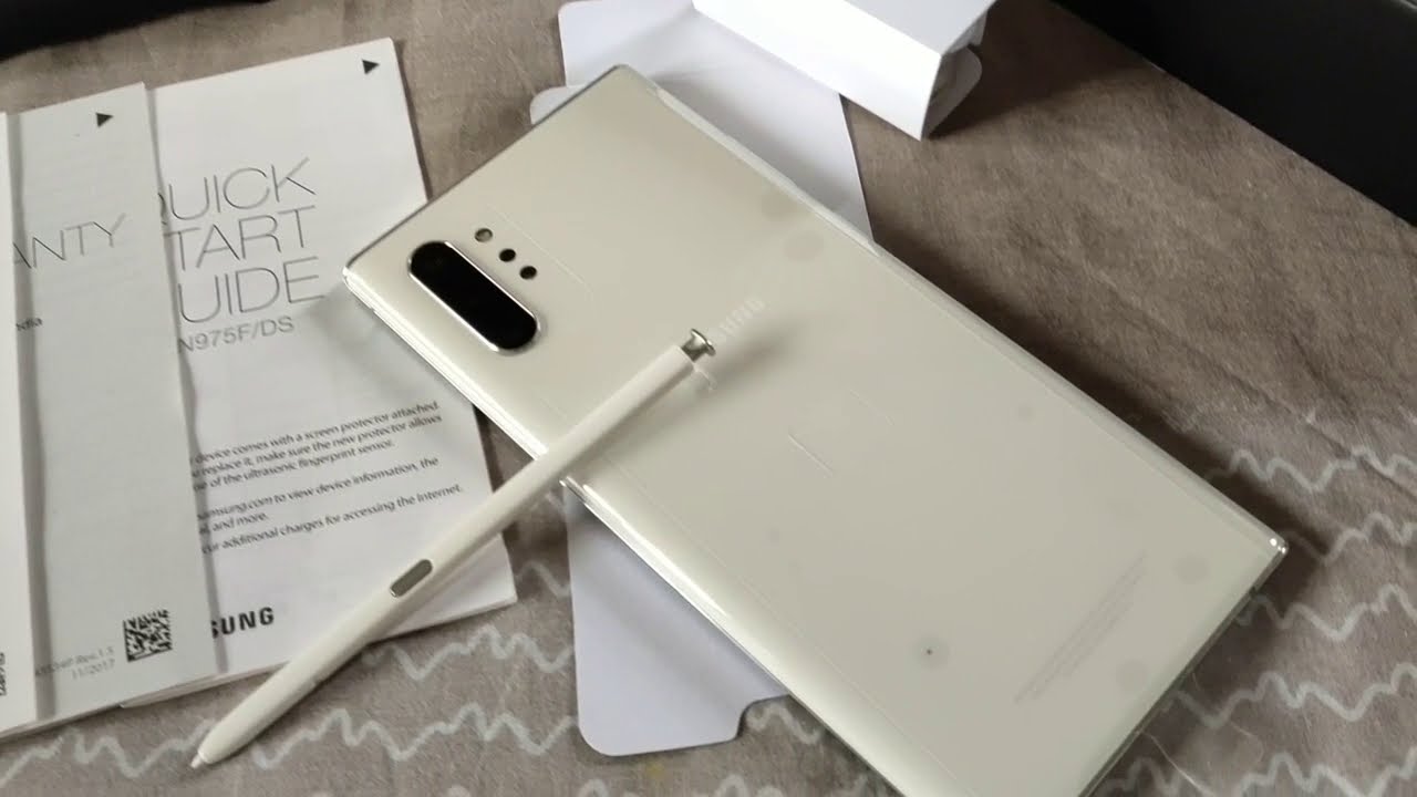 Samsung Note 10 plus Aura White Unboxing, Note 10 + from every angle ...