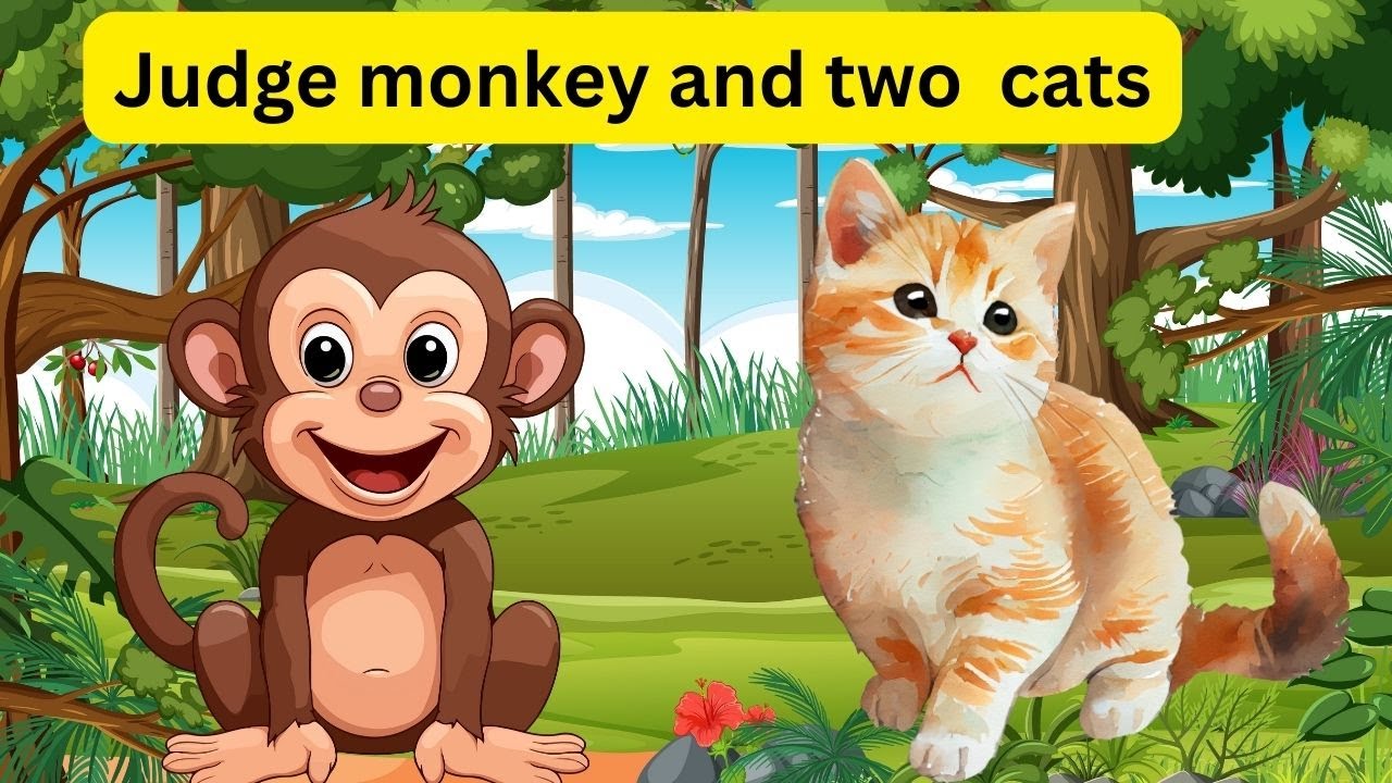 Judge Monkey and Two Cats | Two Cats and Judge Monkey | English short ...